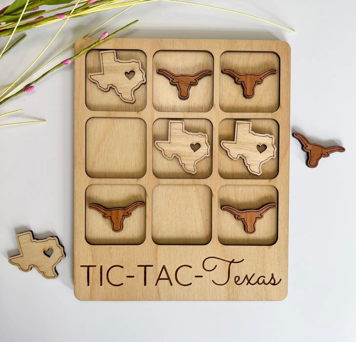 Tic-Tac-Texas (State + Longhorn) – Ruby & Pearl Boutique